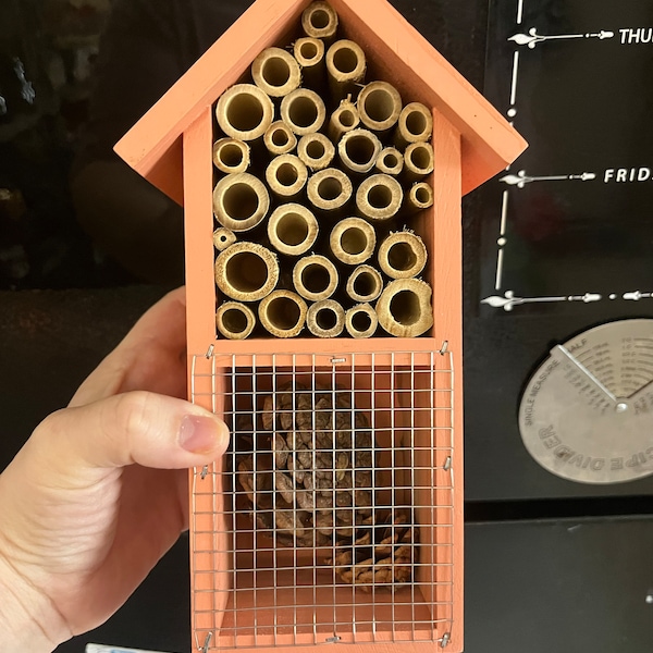 Sunny Pollinator House: 2-room Insect Hotel, Native Bee & Ladybug ...