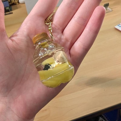 Strawberry Liquid Keychain, Animal Keychain, Quicksand Keychain, Kawaii ...