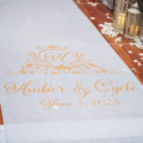 Personalized Wedding Aisle Runners - Wedding Elegant Scroll Design ...