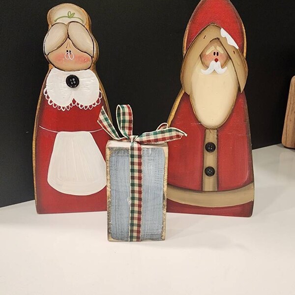 Wood Santa Clause Set/tabletop/ 3 Piece Set/8" Tall/ Made PER Order NOT ...