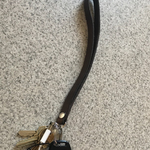 Personalized Wrist Strap Leather Key Chain, Hand Made Wrist Strap Key ...