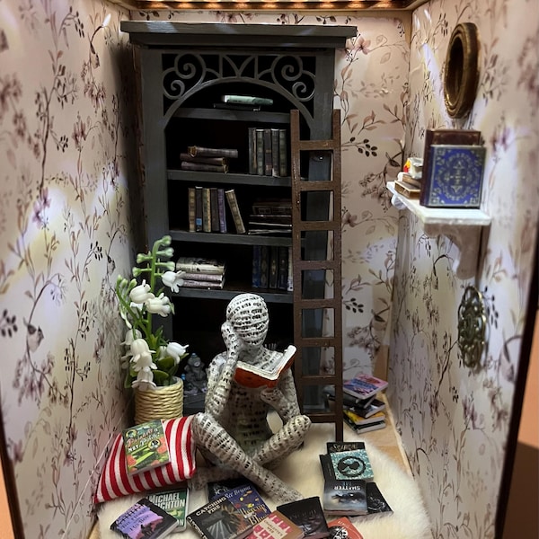 Wooden Double Book Nook Shape for Crafts and Decoration - Book Nook Kit ...