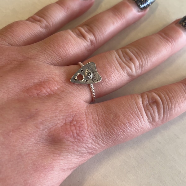 Planchette Ring, Ouija Ring, Moon and Star Ring, Planchette Jewelry ...