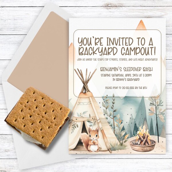 Cute Camping Clipart, DIGITAL DOWNLOAD, Woodland Forest Animal ...