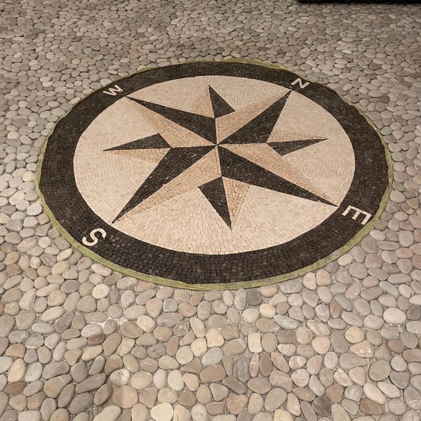 Compass Mosaic Floor Medallion Handmade Marble Mosaic Tile Nautical ...
