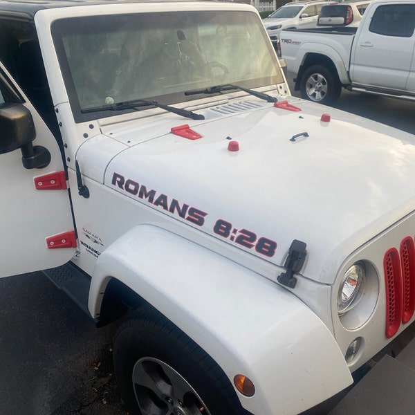 Custom Black Lettering Sticker Decal for Hood With an Outline | Set of ...