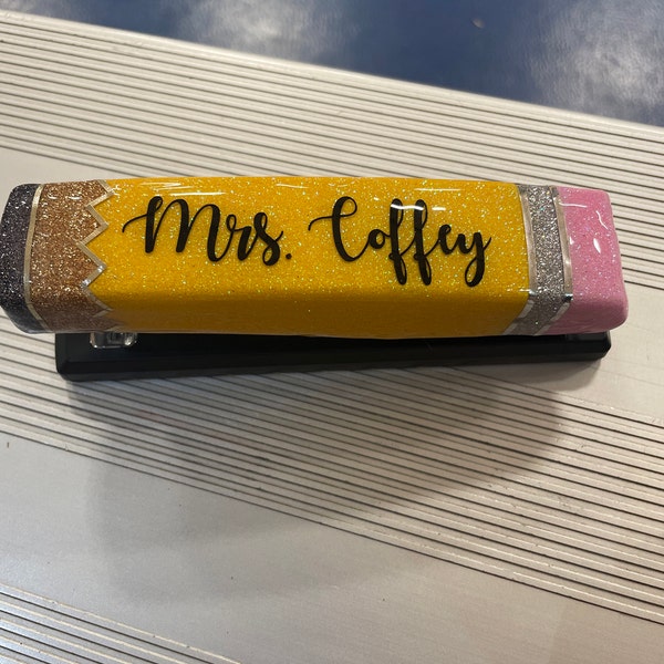 Personalized Custom Pencil Glittered Resin Staplers - Etsy