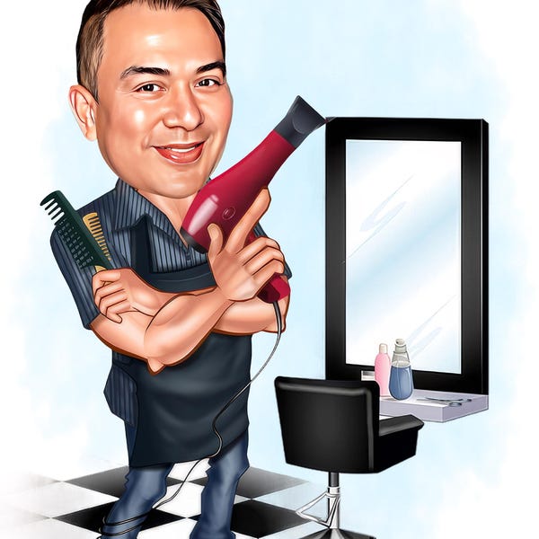 Personalized Female Super Boss Cartoon Portrait, Custom Female Boss ...