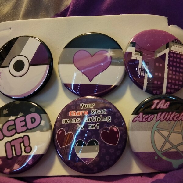 Ace Pride Buttons, 1 3/4 Inch 44mm Pin Back Buttons , Asexual Pin Badge ...