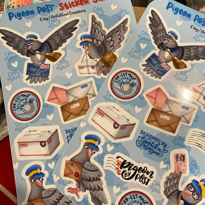 Traveling Sticker Postcards set of 5 Postcards - Etsy