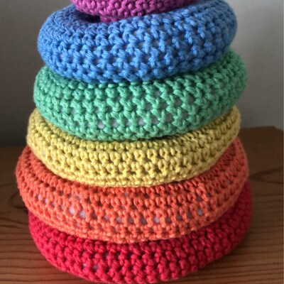 Crochet Baby Toys Montessori Rainbow Stacking Rings Pattern Crochet ...