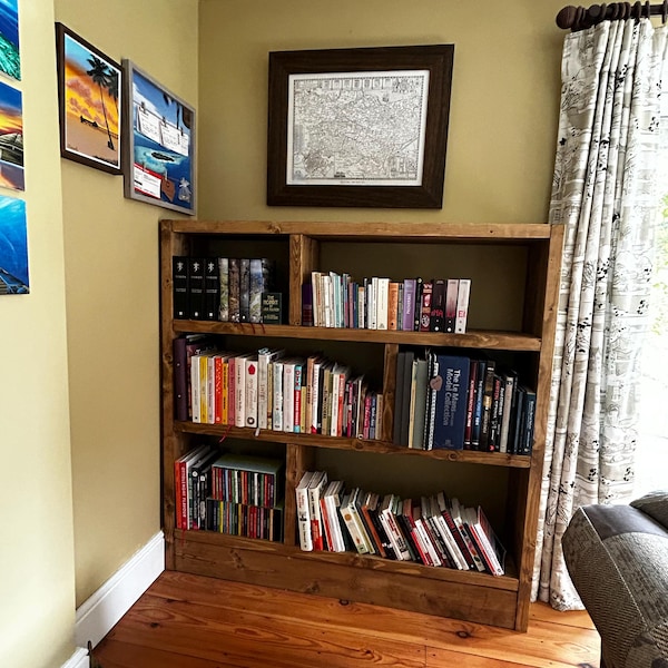 Industrial Style Bookcase Scaffold Board on Steel Tube, Reclaimed ...
