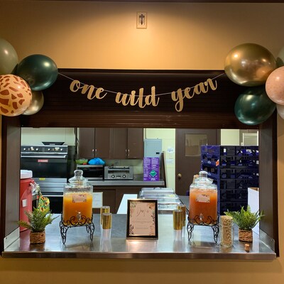 One Wild Year Banner, Birthday Banner, First Birthday Party Decorations ...