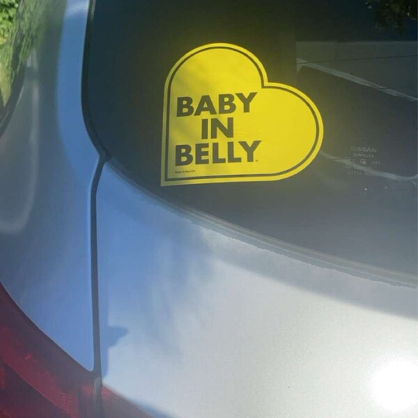 BABY in BELLY STICKER for Car Window. Pregnant on Board Driver. Bump on ...