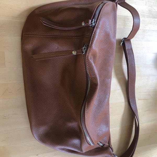 IDA XXL Extra Large Leather Bum Bag Shoulder Bag Large Halfmoon Bag ...