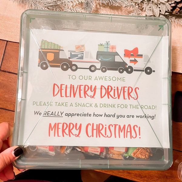 Christmas Delivery Driver Snack & Drink Sign, Christmas Deliveries ...