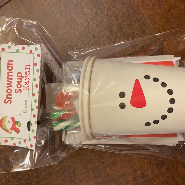 Holiday Christmas, Snowman Soup Treat Bag Topper, Treat Bag Topper ...