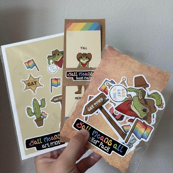 LGBTQ PRIDE PRINT Cute Lgbt Cowboy Frog Flash Art Print 8x10 or 5x7 - Etsy