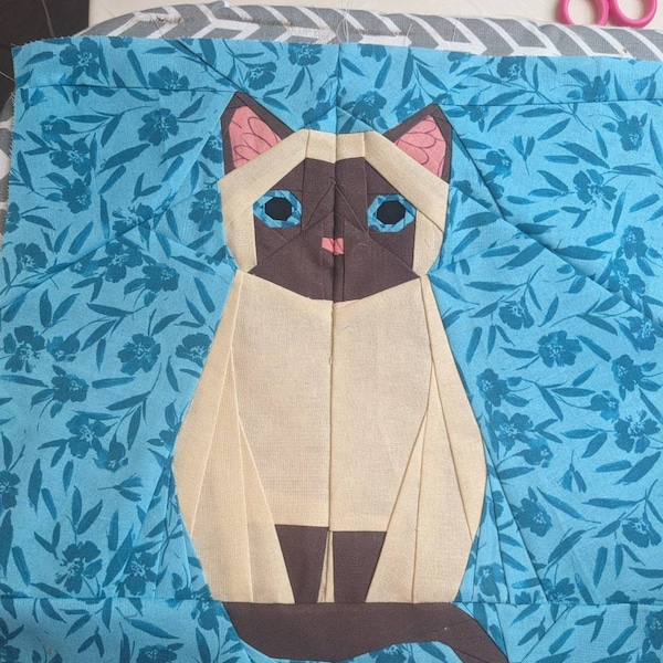 Cat! Foundation Paper Piecing Pattern (FPP Pattern), Quilt Block, 6 ...