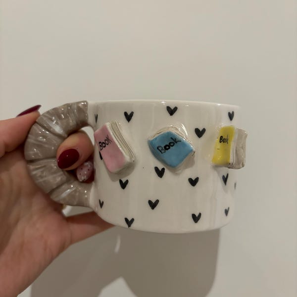 Bookish Mug, Library Bookshelf Ceramic Mug, Bookworm Tumbler, Unique ...