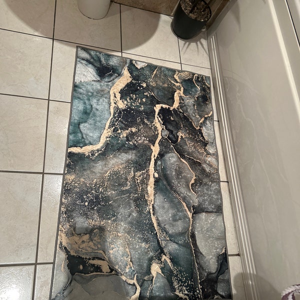 Green and Gold Marble Rug, Green Marble Rug, Luxury Marble Rugs, Marble ...