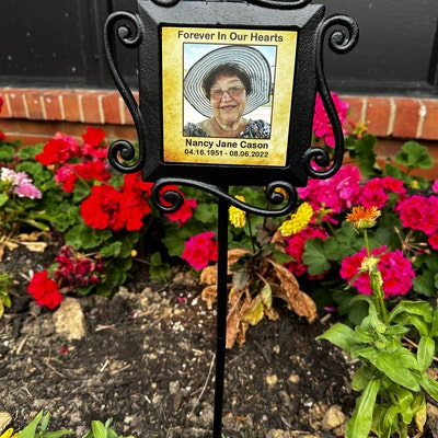 Personalized Memorial Photo Garden Stake Photo Memorial Plant - Etsy