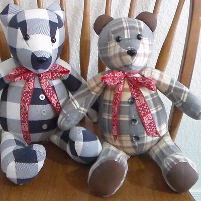 Memory Bear Pattern 18 Make Teddy Bear Cuddly Toy Teddy Bear Sewing ...