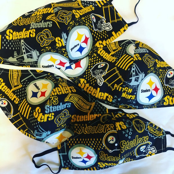 NFL PITTSBURGH STEELERS Steel City Print Football 100% Cotton Fabric ...