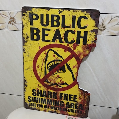 Shark Free Beach Funny Sign PVC - Etsy