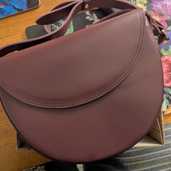 Crossbody Leather Bag, Shoulder Bag for Women, Half-round Bag, Leather ...