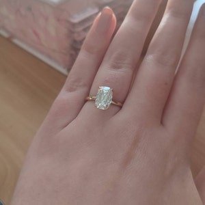 4CT Emerald Cut Moissanite Engagement Ring Emerald Moissanite - Etsy