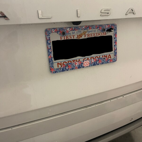 Floral Personalized License Frame Car Coasters License Plate Car Tag ...