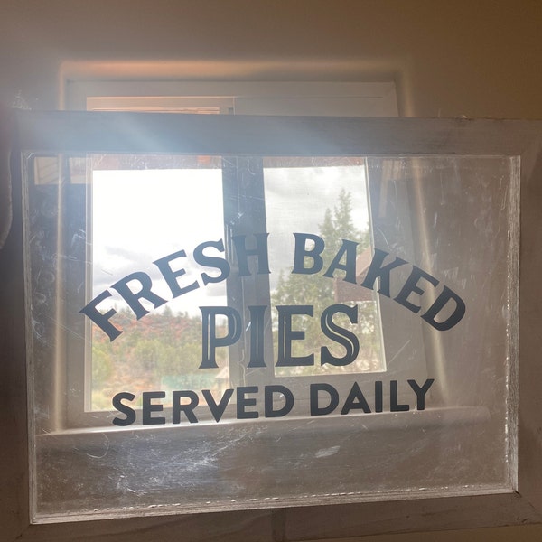 Farmhouse Decor, Fresh Baked Pies Sign, Windowpane Sign, Pies Served ...