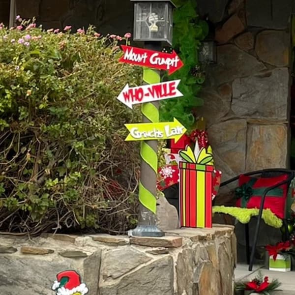 Who-ville Mount Crumpit Grinch Lair Wood Sign Stocking Sign, Laser Cut ...