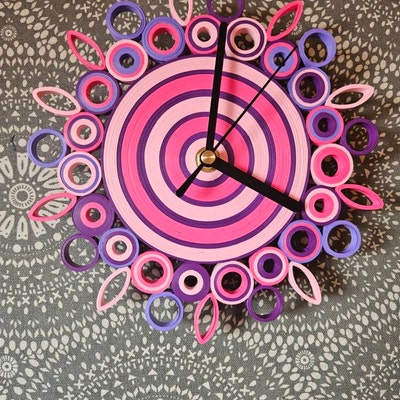 Wall Clock, Paper Clock, Colorful Clock, First Anniversary Gift, Paper ...