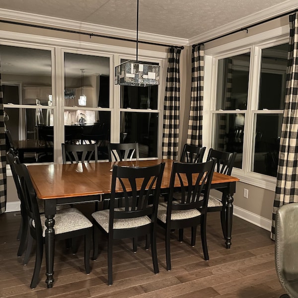 Black Tan Buffalo Check Curtains - Black Buffalo Plaid - Black Gingham ...