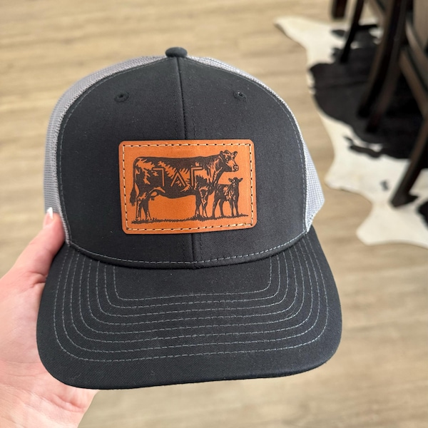 Custom Richardson 112 Laser Engraved Leather Patch Hat- Personalized ...