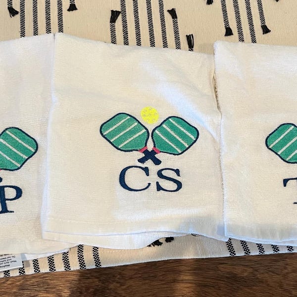 Pickle Ball Towel With Monogram - Personalized Pickle Ball Towel ...