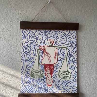 Art Print Pull Down Style on Canvas Paper yogurtcu - Etsy