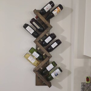 Zig Zag Wine Rack the Ziggy Zag Z Geometric Wall Mounted - Etsy
