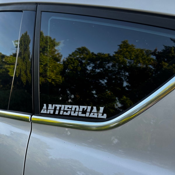 Antisocial / Decal Sticker Windshield Window Body Mirror Glass Laptop ...