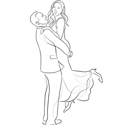 Custom SAVE THE DATE, Personalized Wedding Invitation, Couple Line Art ...