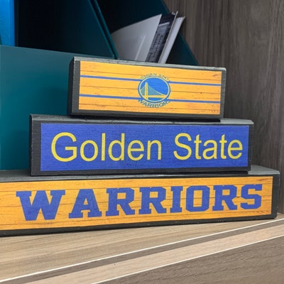 Golden State Warriors 3pc 2x2 Stackable Wooden Sign Office - Etsy
