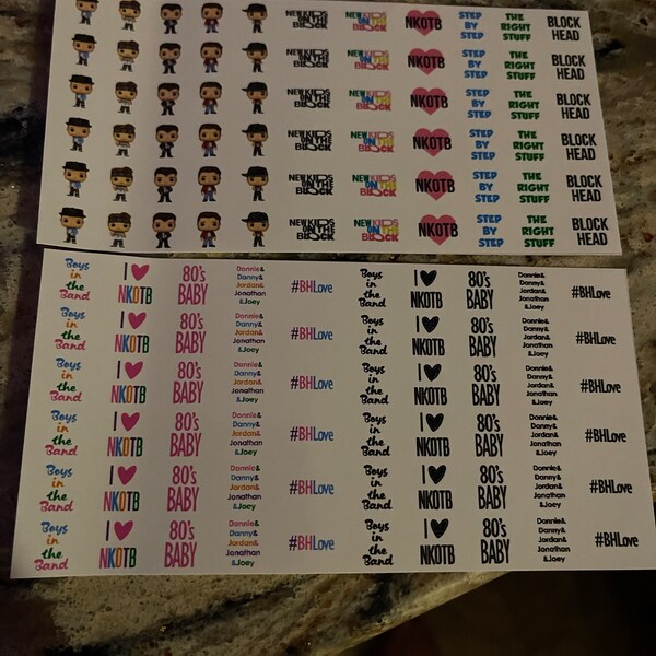 NKOTB New Kids on the Block Nail Decals Stickers Waterslide Boyband ...