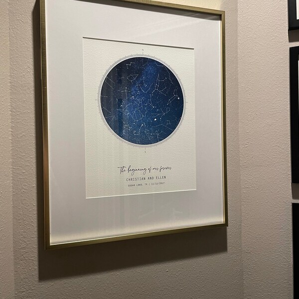 Night Sky Star Map Unique Birthday Gift Ideas for Wife | Unique Wedding ...