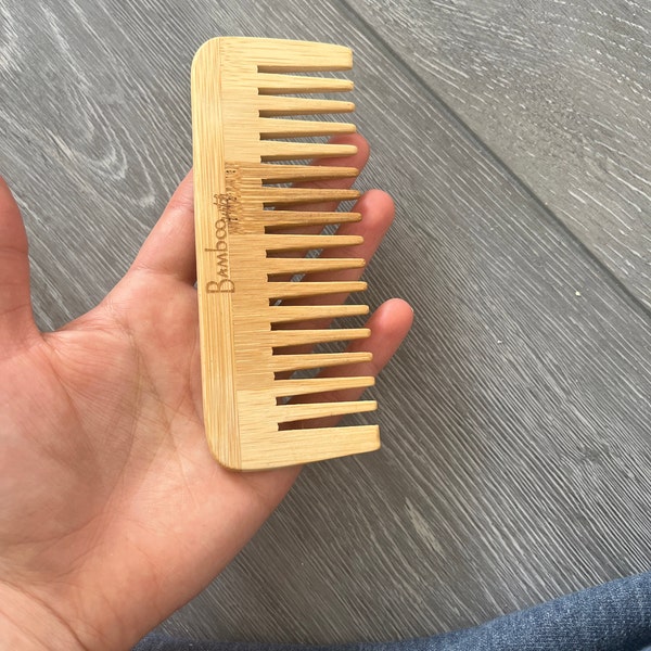 Bamboo Wide Tooth Detangling Comb | Natural | Plastic Free | Curly Hair ...