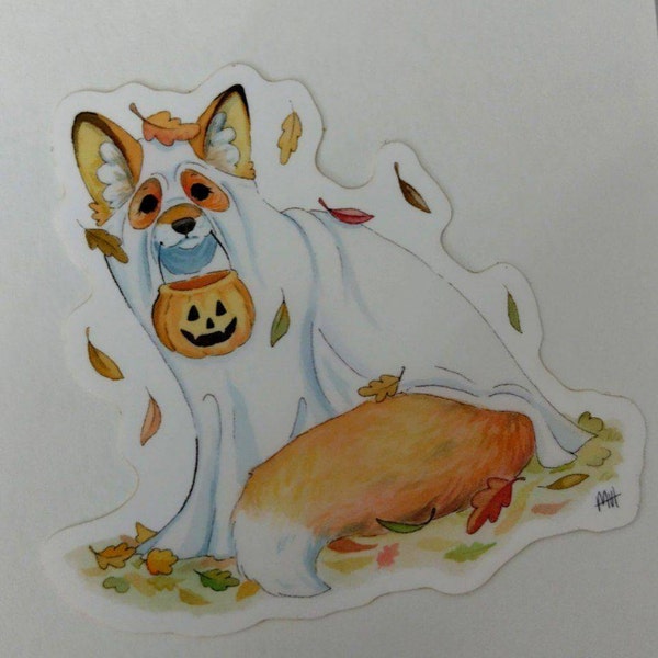 Spooky Ghost Fox Sticker - Etsy