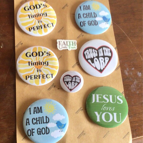 Christian Pins Buttons 1.25“or 2.25”, Pinback Buttons Badges - Etsy