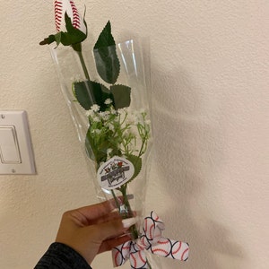 Softball Roses Arrangement Softball Flowers Bouquet | Etsy