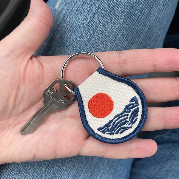Sun and Waves Patch Keychain - Etsy